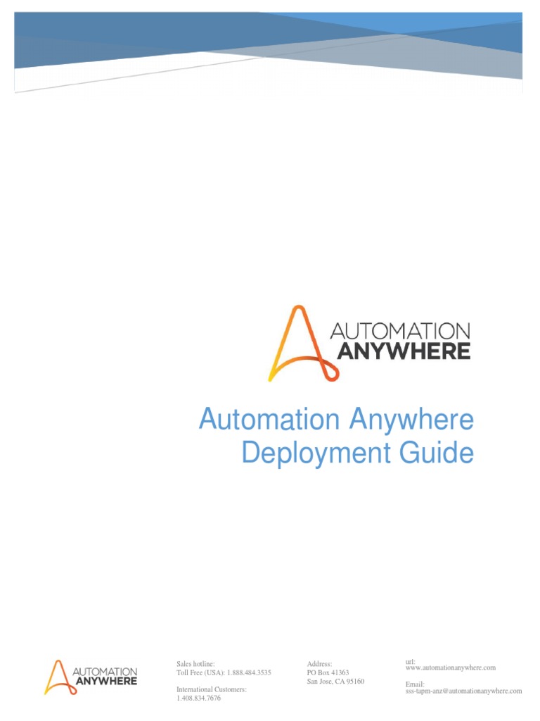Automation Anywhere Deployment Guide | PDF | Computer Architecture ...