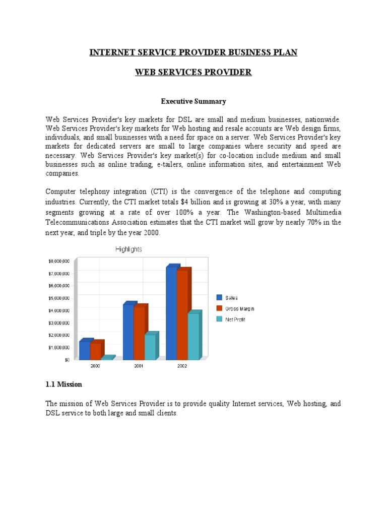 Internet Service Provider Business Plan | PDF | Digital Subscriber Line ...