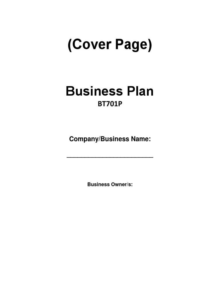 (Cover Page) : Business Plan | PDF | Advertising | Competition