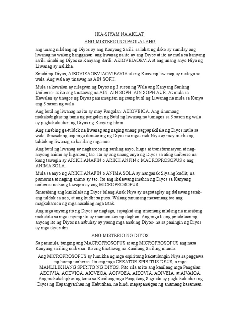 Misteryo NG Paglalang | PDF