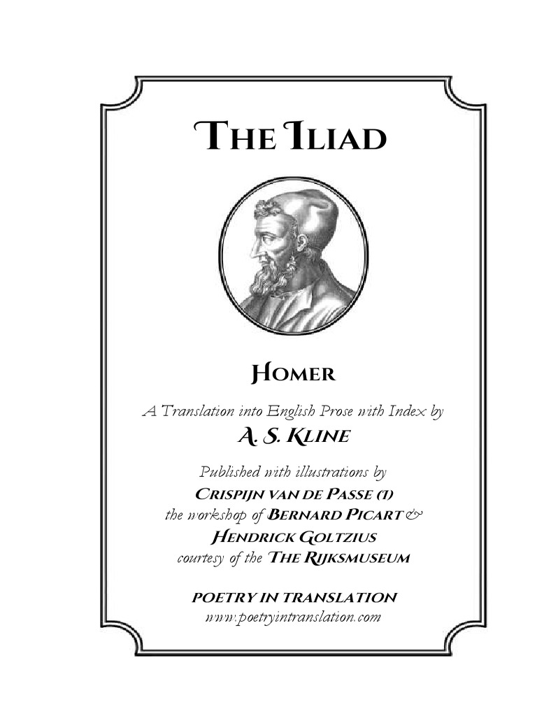 The Iliad, Homer & A. S. Kline | PDF | Achilles | Iliad