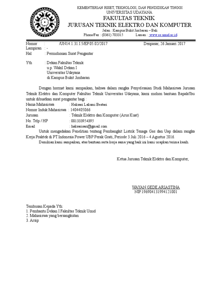 Surat Permohonan KP | PDF