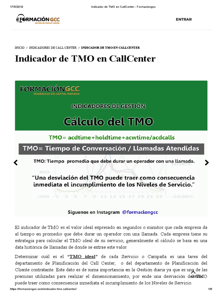 Cálculo y Significado del TMO en Call Center | PDF | Centro de llamadas ...