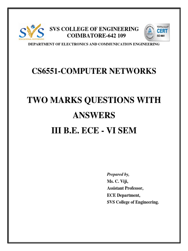 CS6551 CN | PDF | Computer Network | Transmission Control Protocol