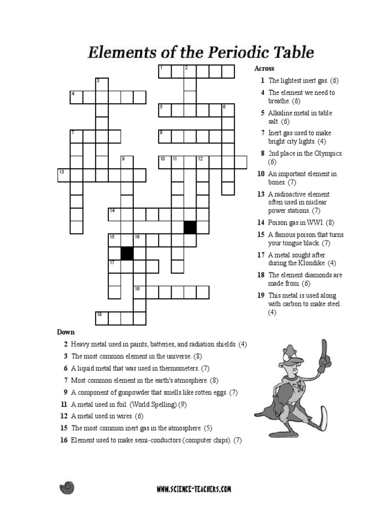 Periodic Table Crossword | PDF | Metals | Chemical Elements