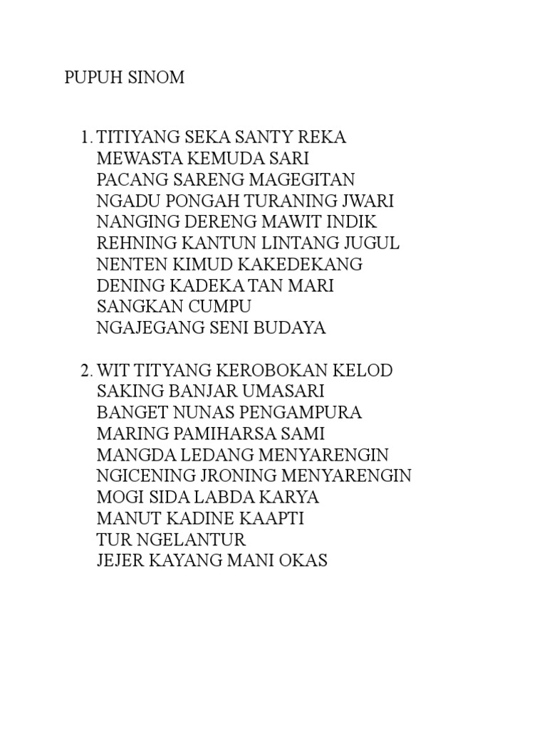 Pupuh Sinom | PDF | Perjalanan