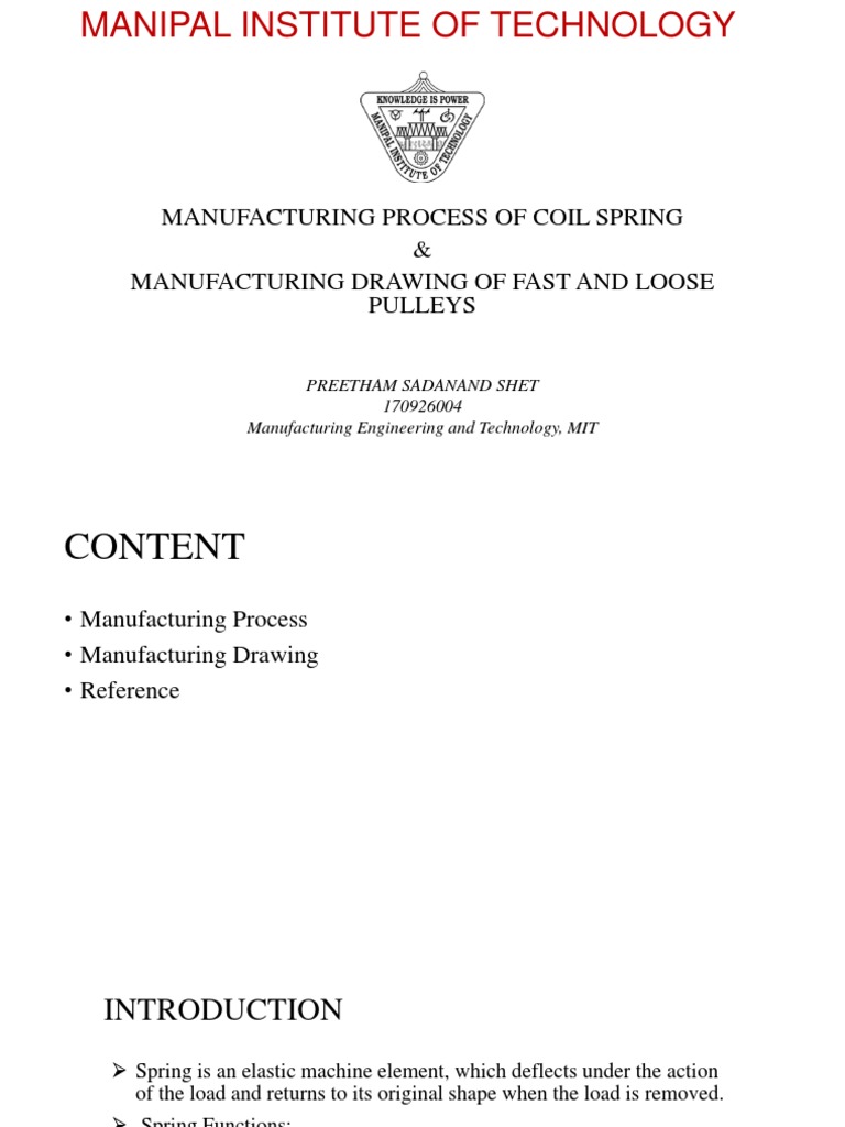 Manufacturing Process of Coil Spring & Manufacturing Drawing of Fast ...