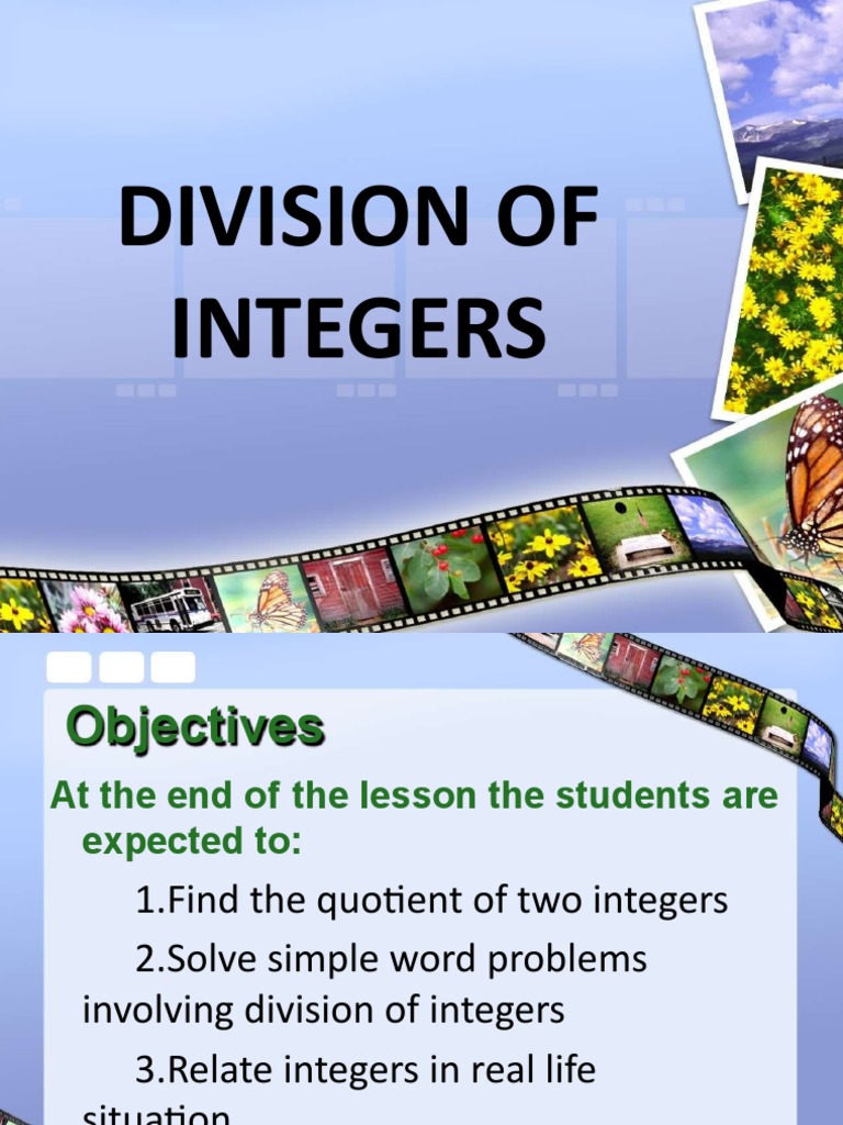 Division of Integers Explained | PDF