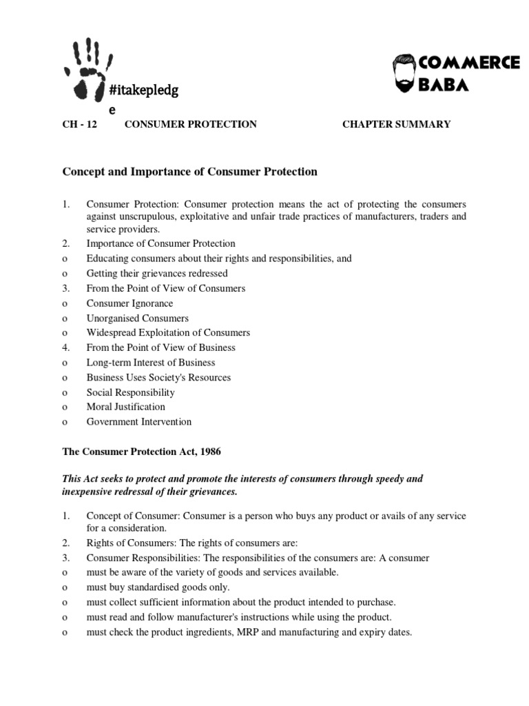 Consumer Protection Overview and Rights | PDF | Consumer Protection ...