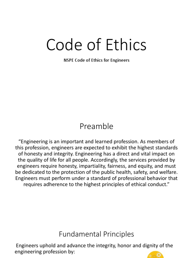 NSPE Code of Ethics For Engineers | PDF
