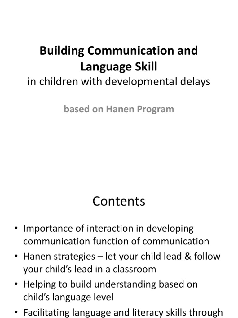 Hanen Program | Download Free PDF | Imitation | Conversation