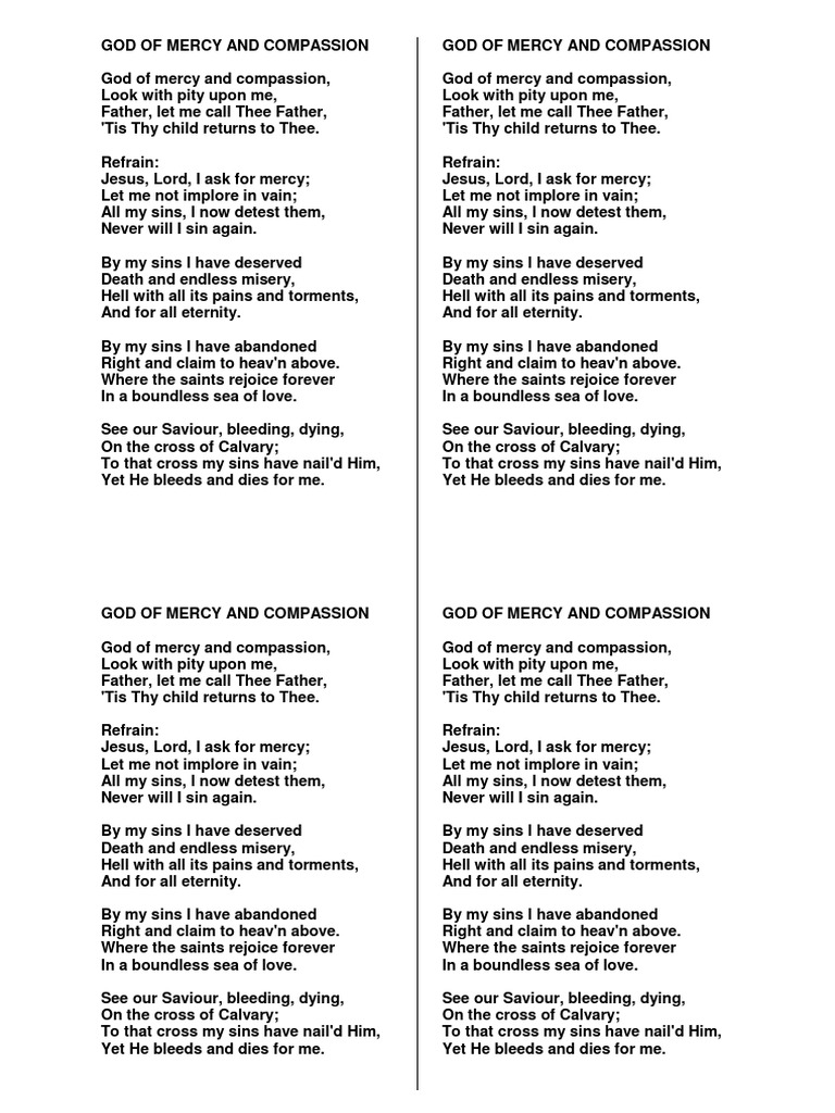 God of Mercy and Compassion | PDF | Mercy | Systematic Theology