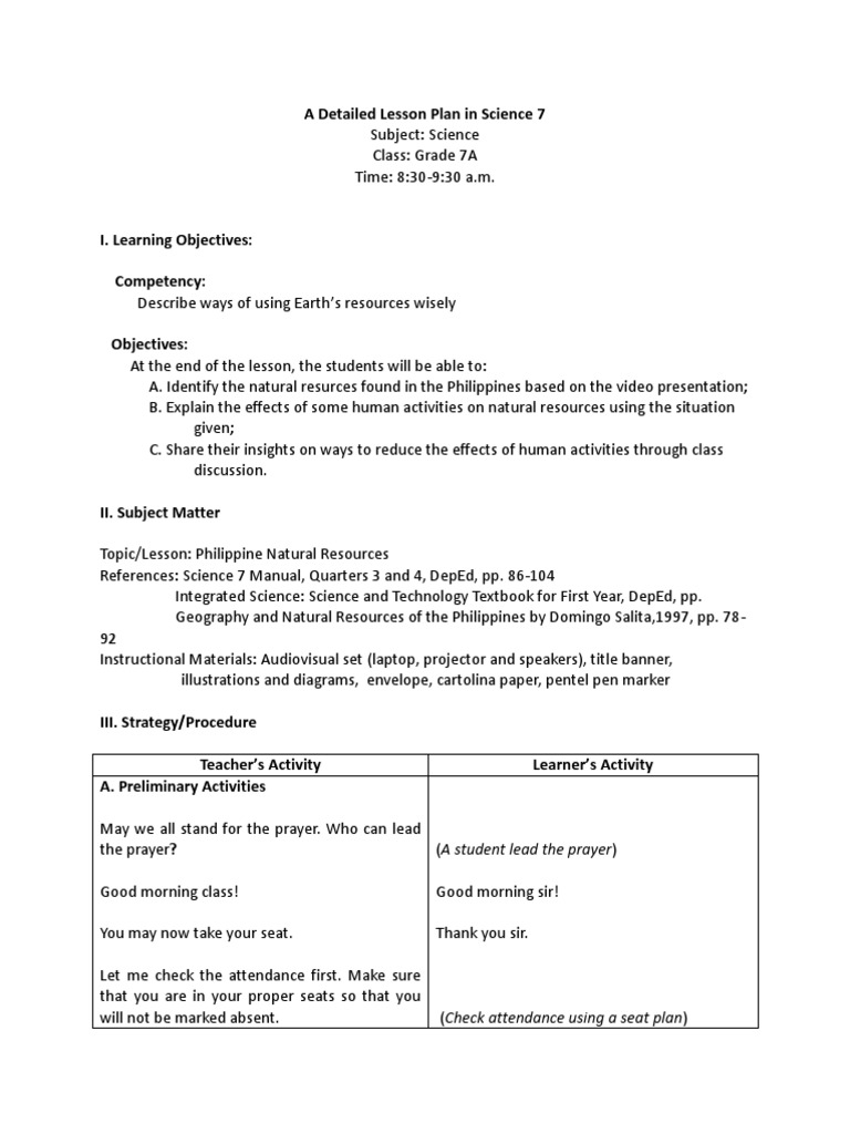 3 Lesson Plan | PDF | Photosynthesis | Natural Environment