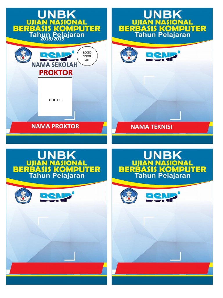 Contoh Bed Nama Panitia USBN Dan UNBK | PDF