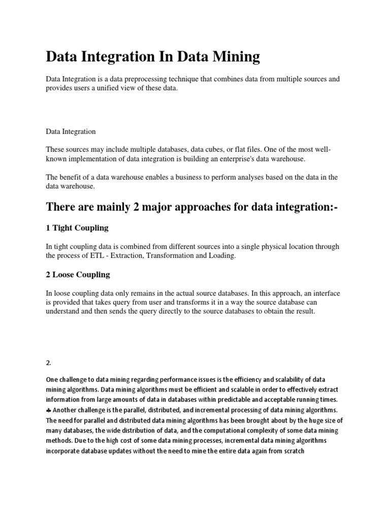 Data Integration in Data Mining | PDF