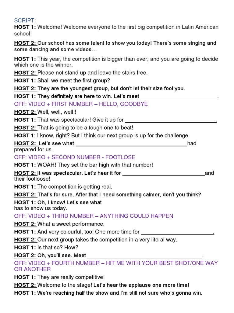 Script:: Off: Video + First Number - Hello, Goodbye | PDF