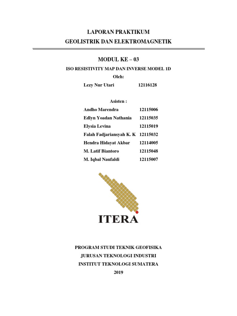 ISO RESISTIVITY MAP DAN INVERSE MODEL 1D - 12116128 - LezyNurUtari ...
