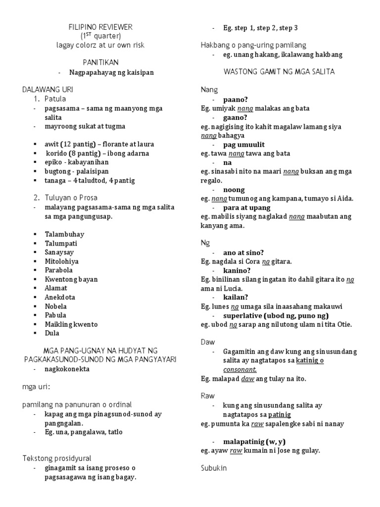 Filipino (Grade9) | PDF