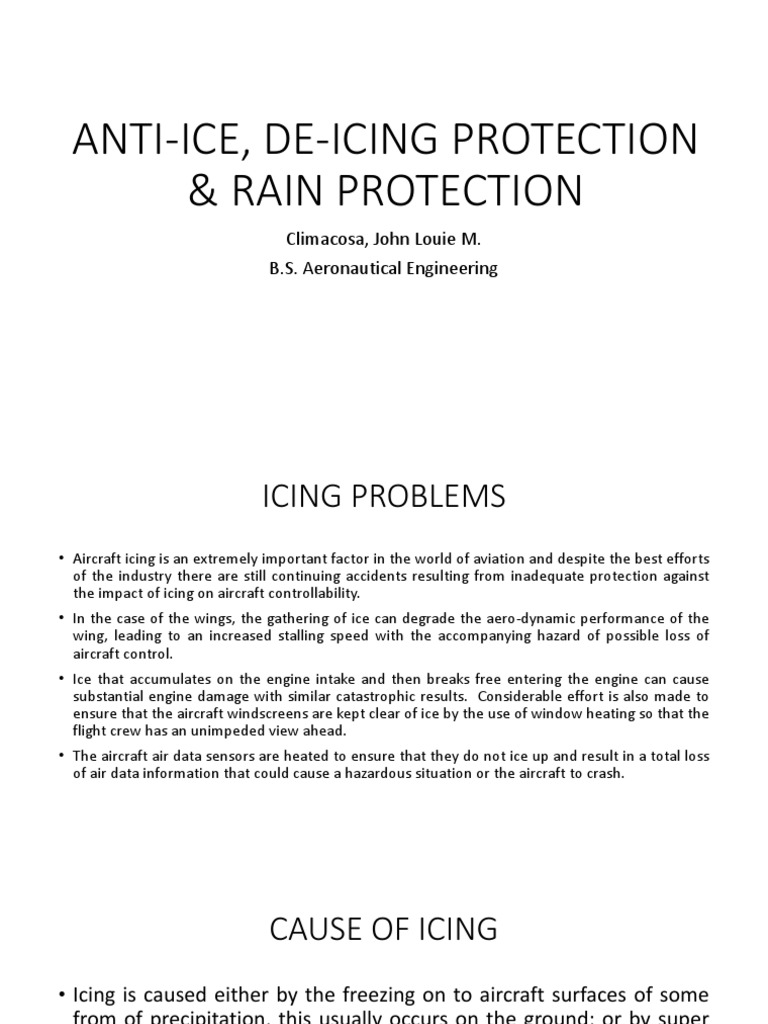 Anti-Ice, De-Icing Protection & Rain Protection | PDF | Ice | Applied ...