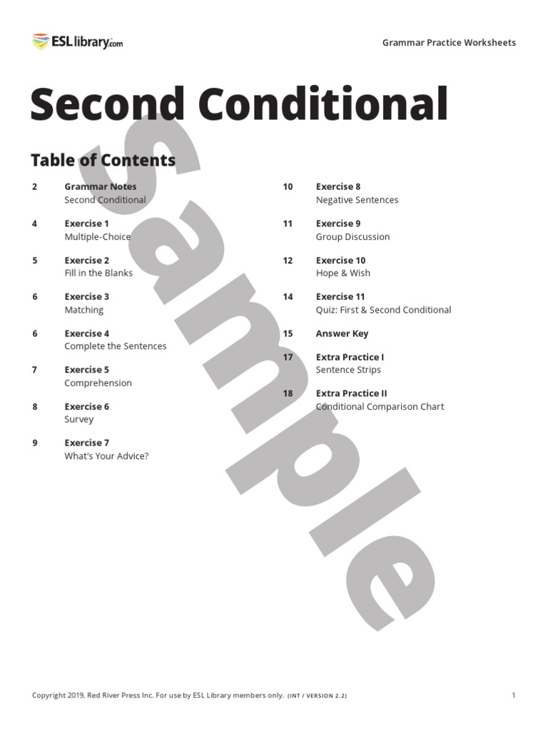 Second Conditional: Grammar Practice Worksheets | PDF | English ...