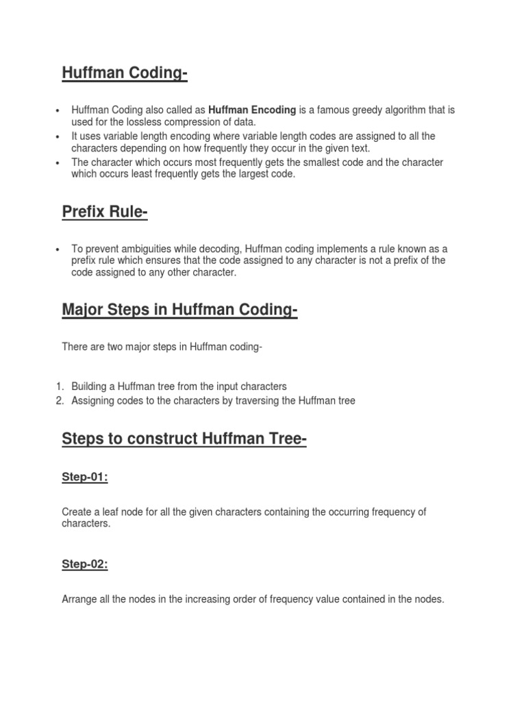 Huffman Coding | PDF | Code | Applied Mathematics