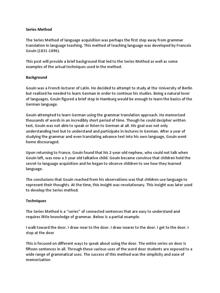 Series Method | PDF | Language Education | Second Language