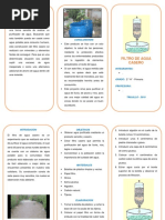 TRIPTICO - Filtro Purificador de Agua Casero-JORGE BASADRE 2019 | PDF | Botella | Agua