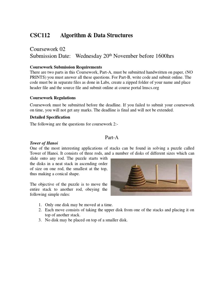 CSC112 Algorithm & Data Structures Coursework 02 | PDF | Software Engineering | Data Management