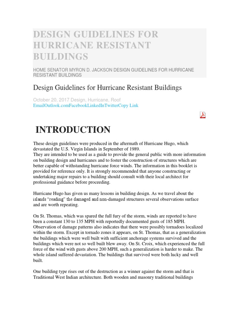 Design Guidelines For Hurricane Resistant Buildings | PDF | Framing ...