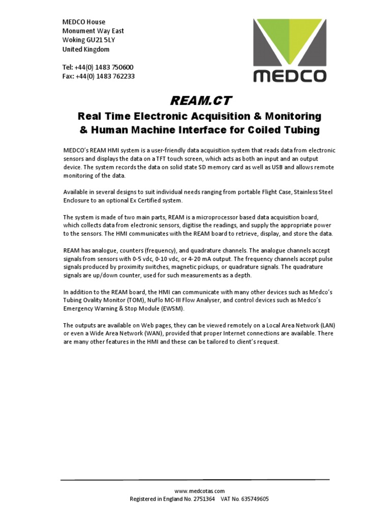 Ream - CT: Real Time Electronic Acquisition & Monitoring & Human ...