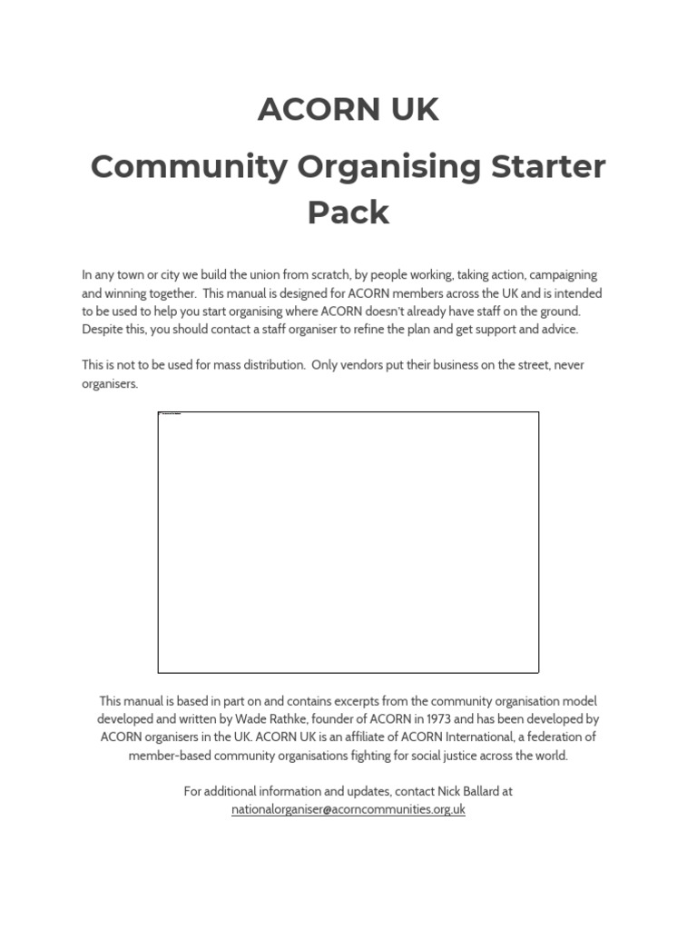 ACORN UK Starter Pack | PDF | Association Of Community Organizations ...
