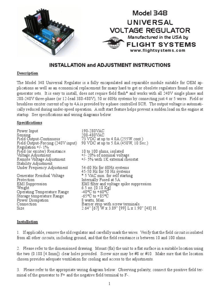 Model 348 Manual | PDF | Electric Generator | Electrical Engineering