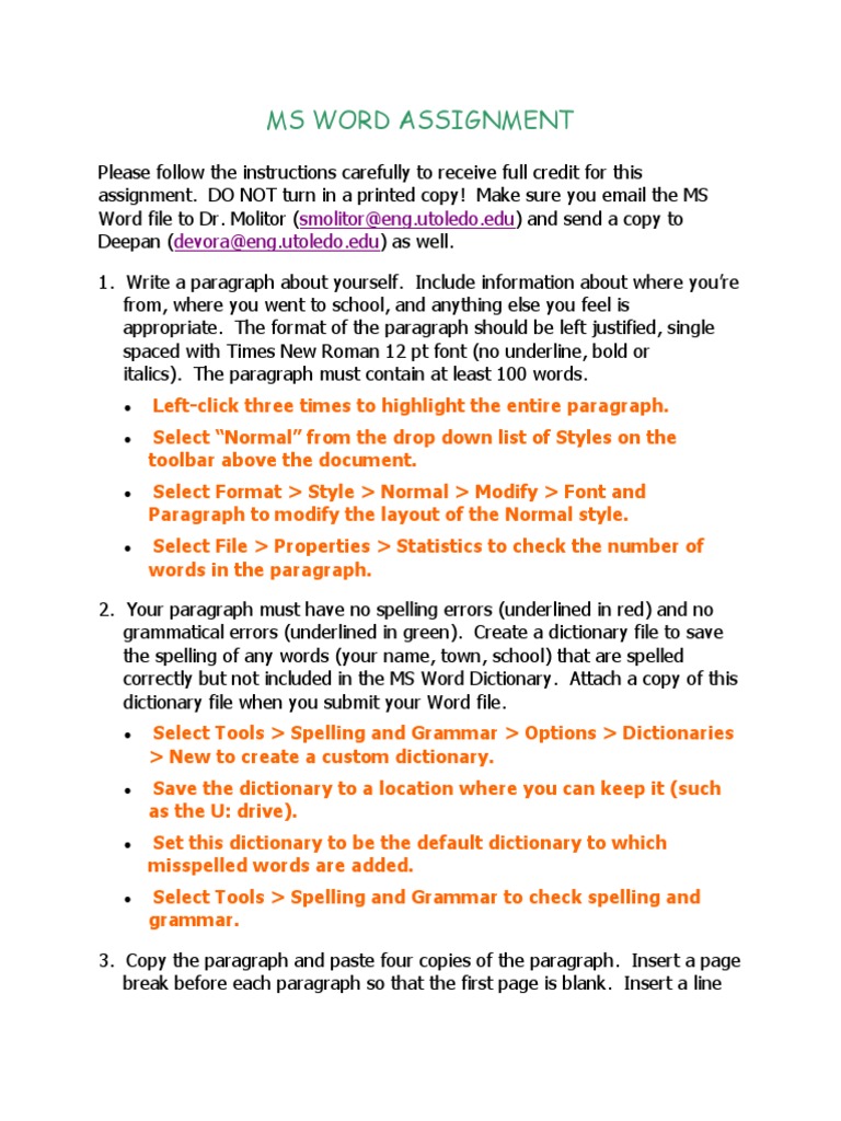 Ms Word Assignment: Smolitor@eng - Utoledo.edu Devora@eng - Utoledo.edu ...