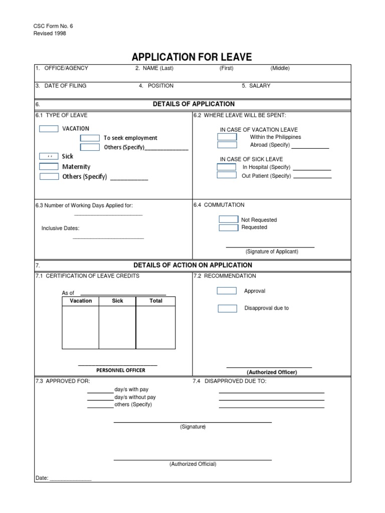 Application For Leave | PDF | Government | Business
