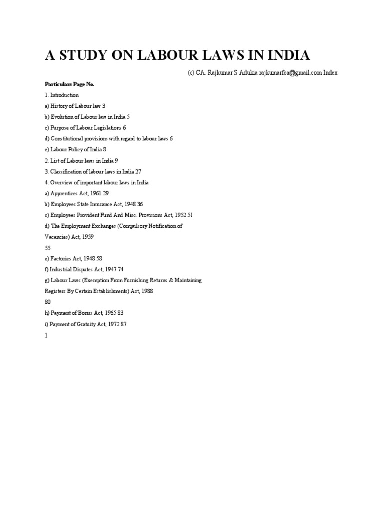 History of Labour Laws | PDF | International Labour Organization ...