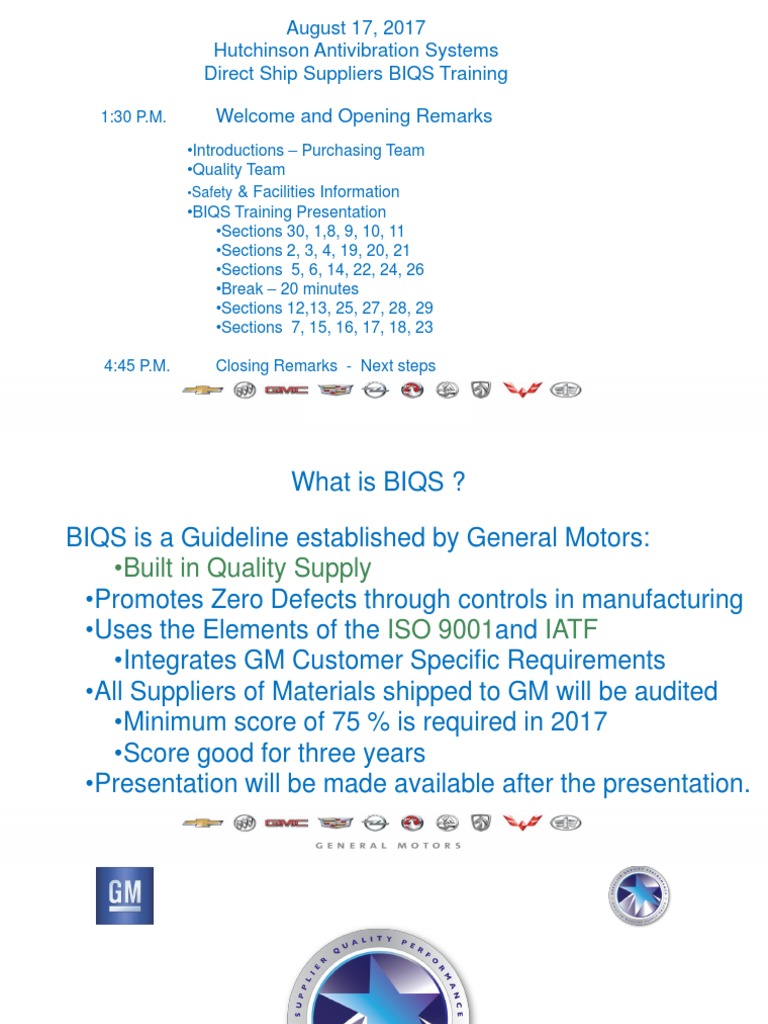 BIQS Training for Direct Ship Suppliers | PDF | Audit | Personal Protective Equipment