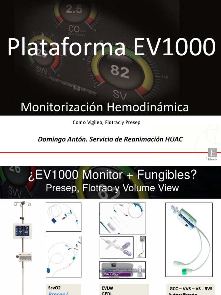Monitorización Hemodinámica con EV1000 | PDF | Sangre | Sistema ...