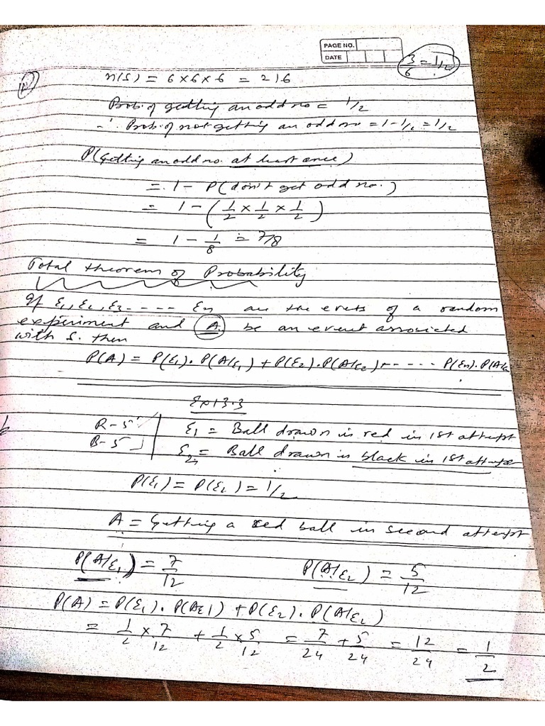 Probability Handwritten Notes Pdf