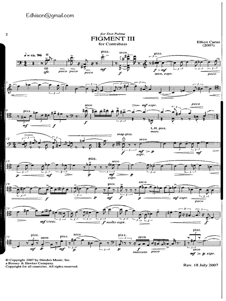 Elliott Carter - Figment III | PDF