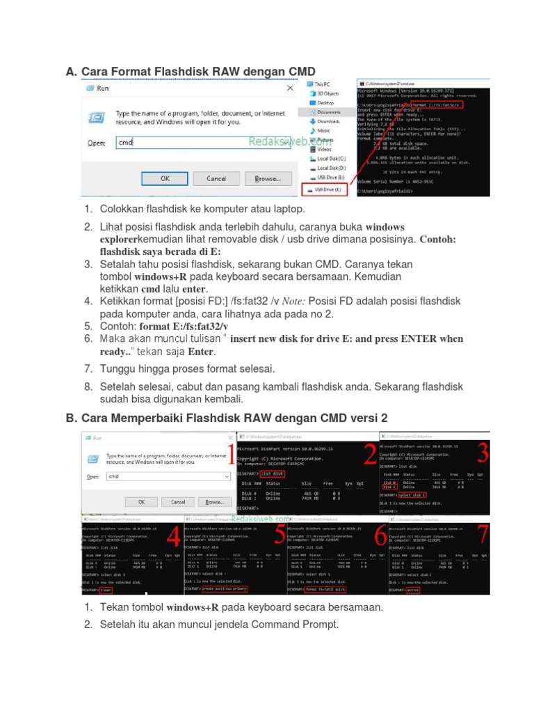 Cara Format Flashdisk RAW Dengan CMD | PDF