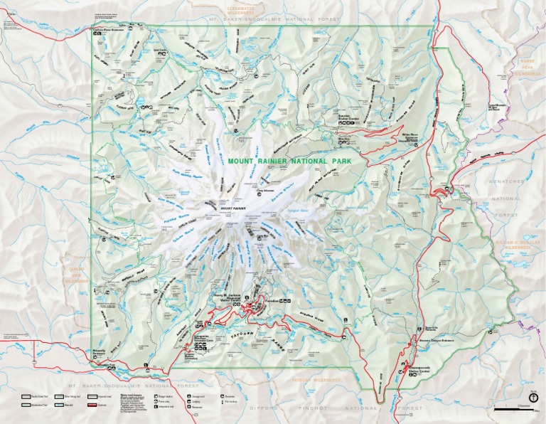 Mount Rainier Map | PDF | Physical Geography | Nature