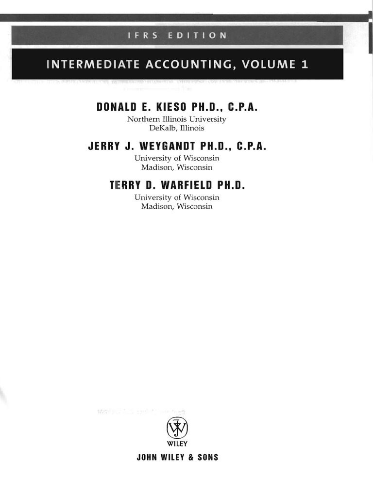 Intermediate Accounting, Volume 1: Donald E. Kieso PH.D., C.P.A | PDF ...