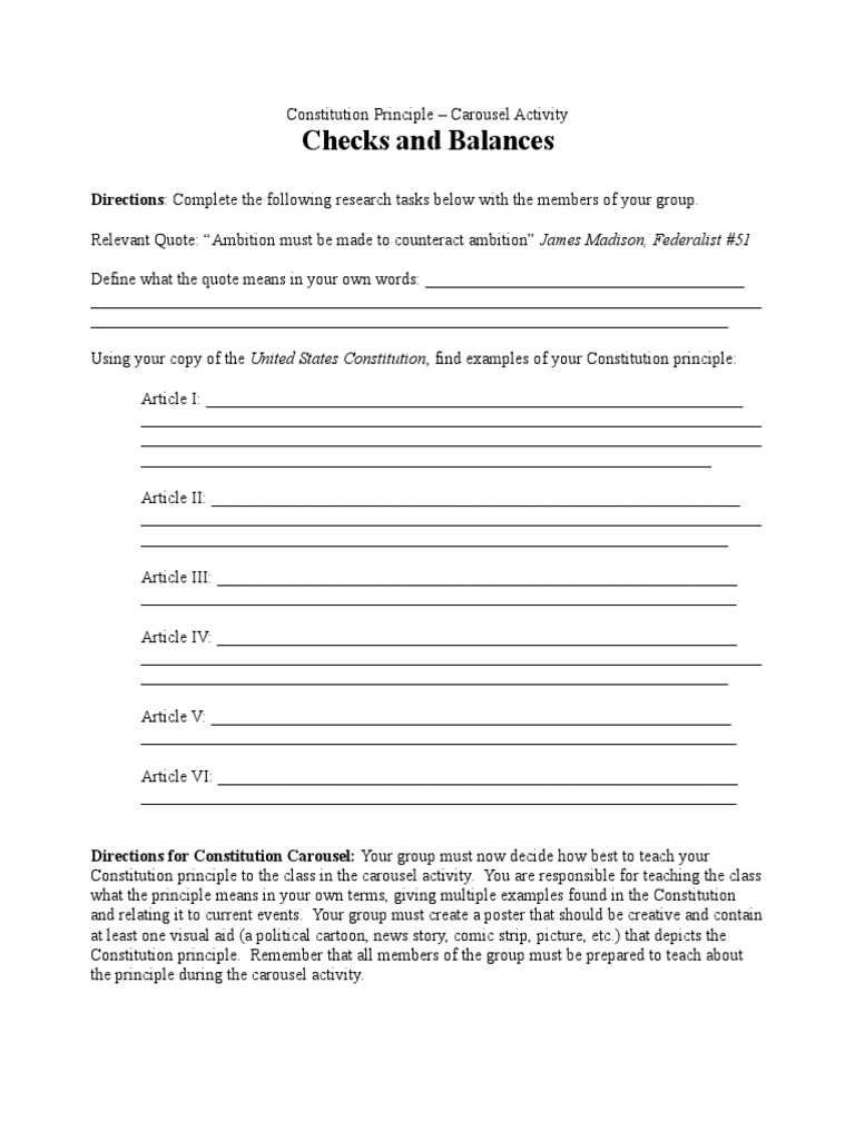 Constitution Learning Activity | PDF | Article Three Of The United ...