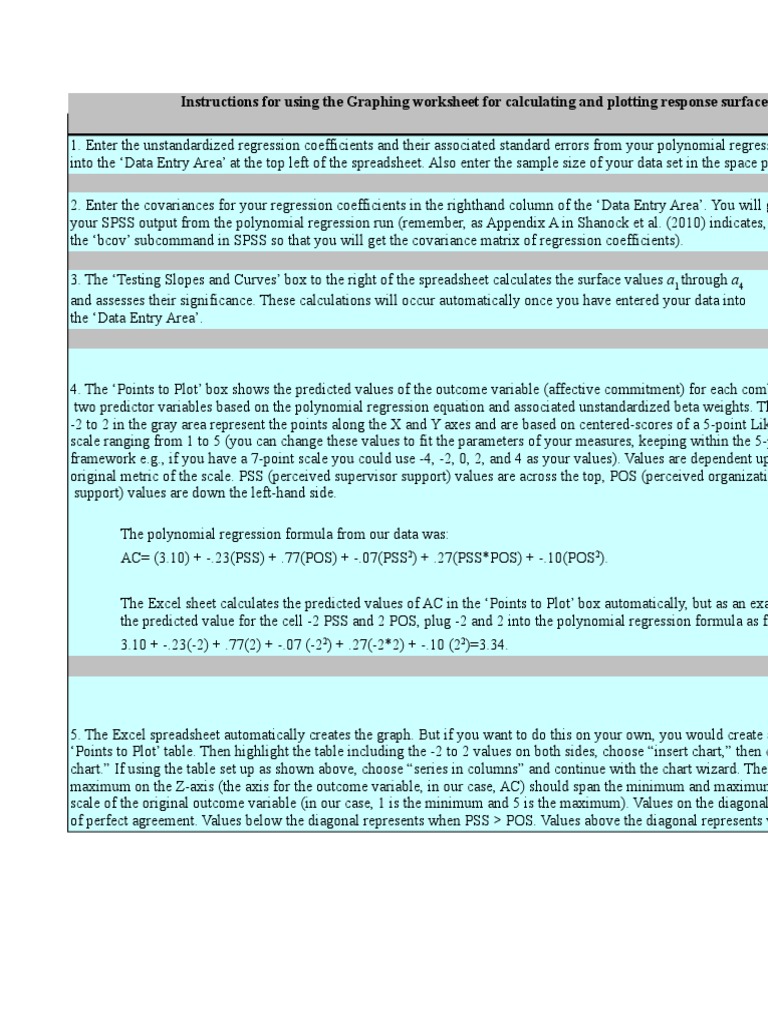 Excel Spreadsheet For Response Surface Analysis | PDF | Regression ...