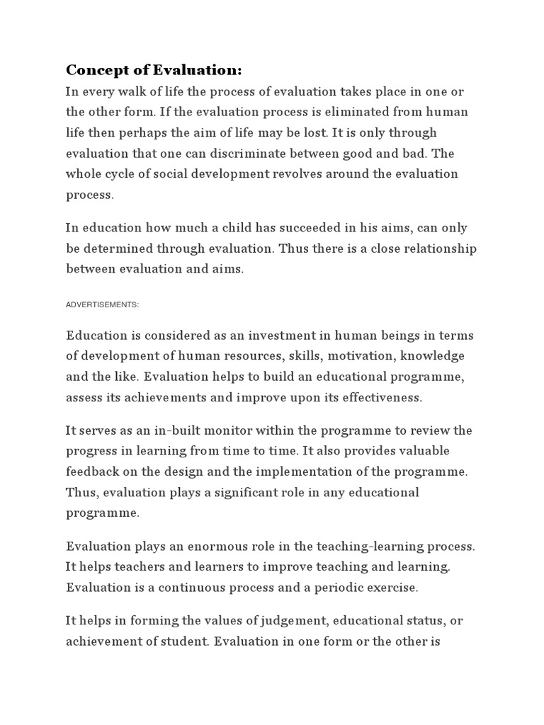 Process of Evaluation | PDF | Evaluation | Test (Assessment)