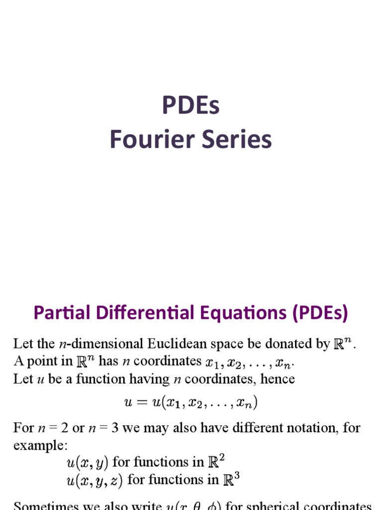 Fourier Series | PDF | Differential Equations | Partial Differential ...