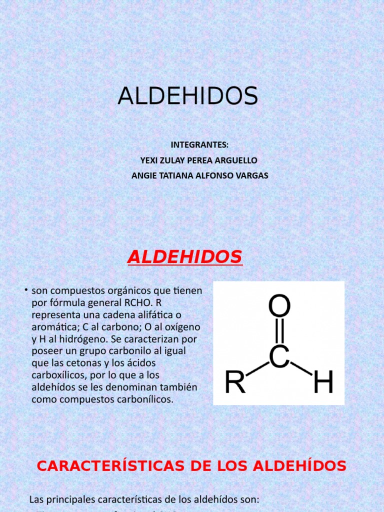 Características y propiedades de aldehídos | PDF | Aldehído | Alcohol