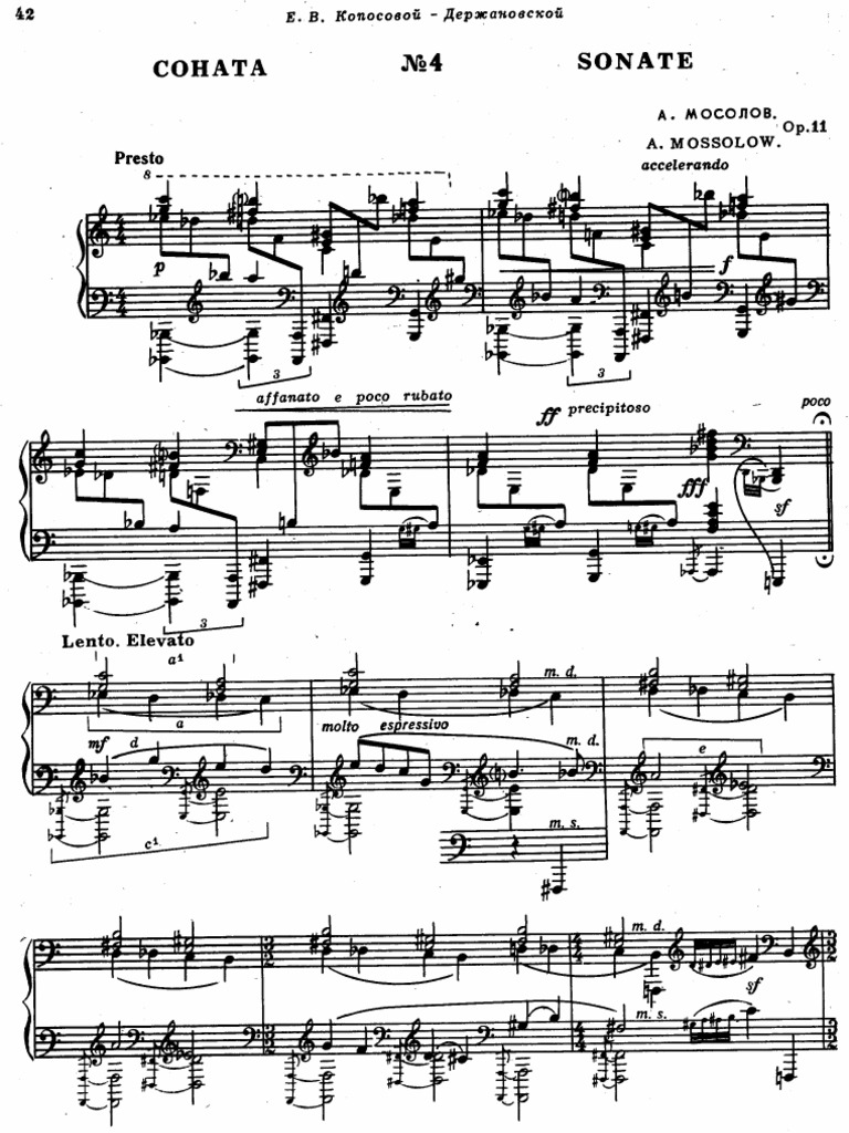 Alexander Mosolov, Sonata 4 | PDF