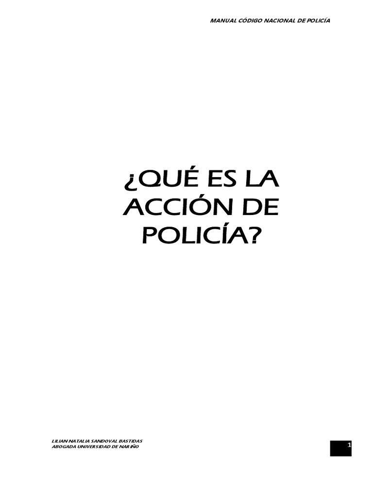 Manual Código Nacional De Policía Pdf Policía Alcalde