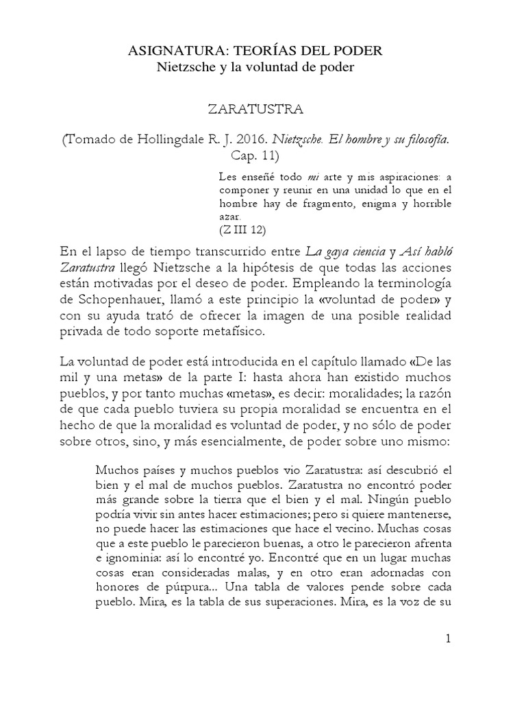 Nietzsche y La Voluntad de Poder | PDF | Friedrich Nietzsche | Metafísica